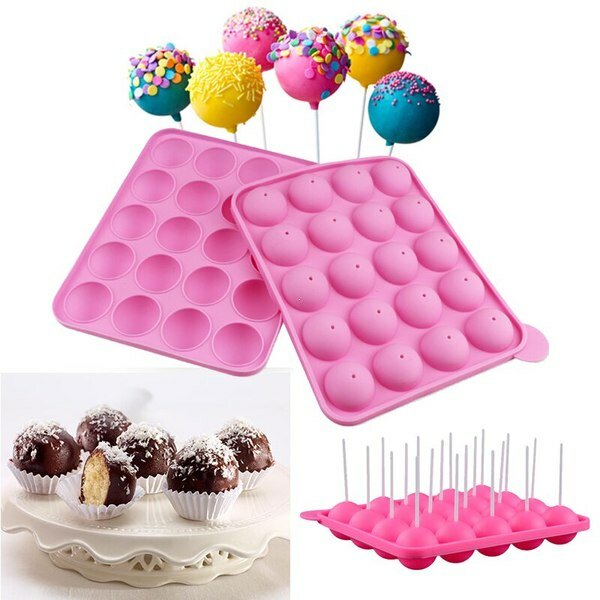 Форма силиконовая для выпечки кейк-попсов "шарики", 20 ячеек