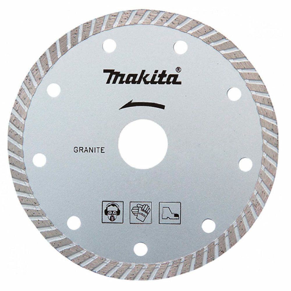 Диск алмазный Makita сплошной рифленый по граниту/мрамору 115x22,23 .