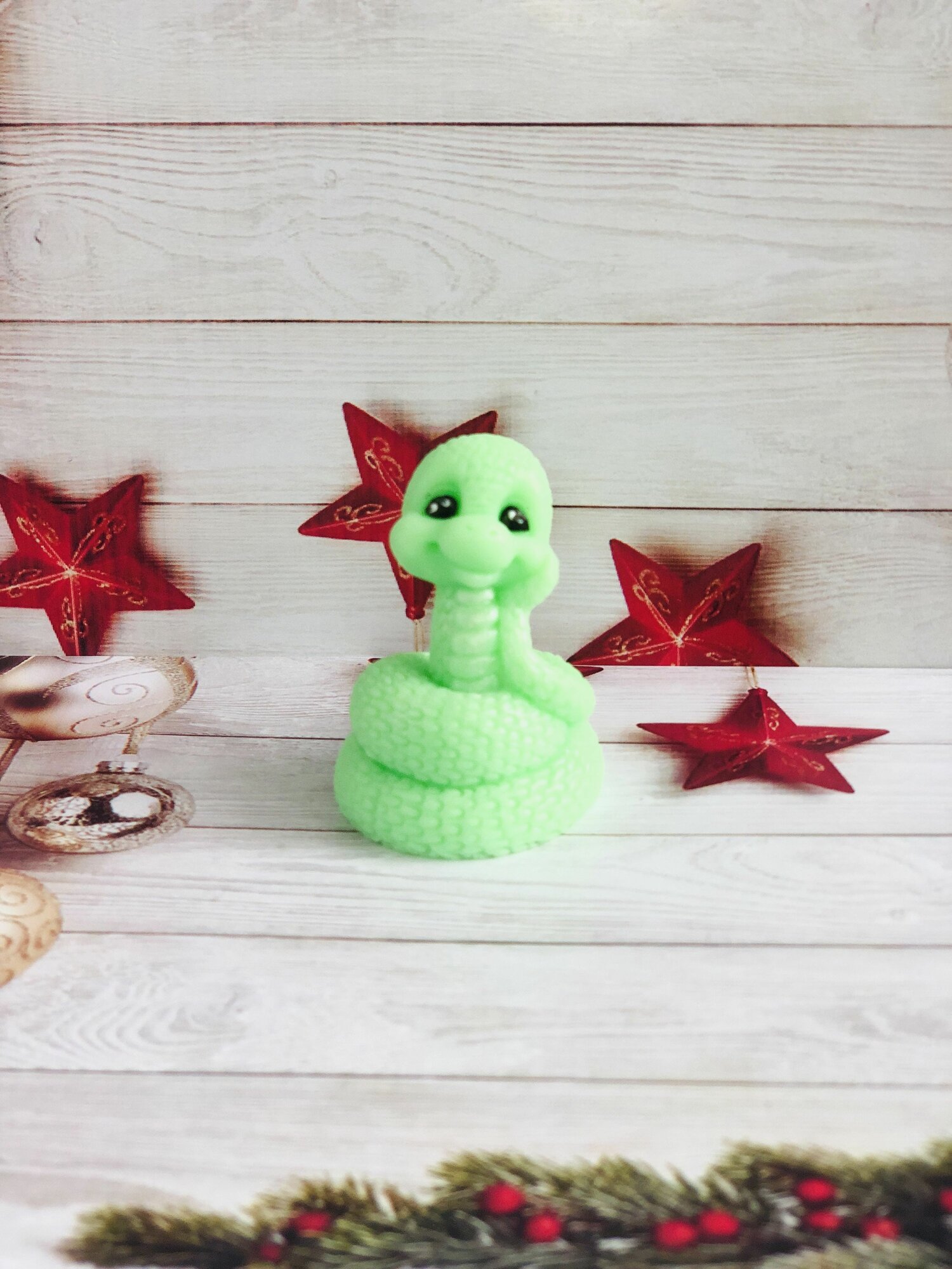 Змея Лимончелло 1 шт. Сувенирное Мыло Сувенир/Подарок/Зеленый