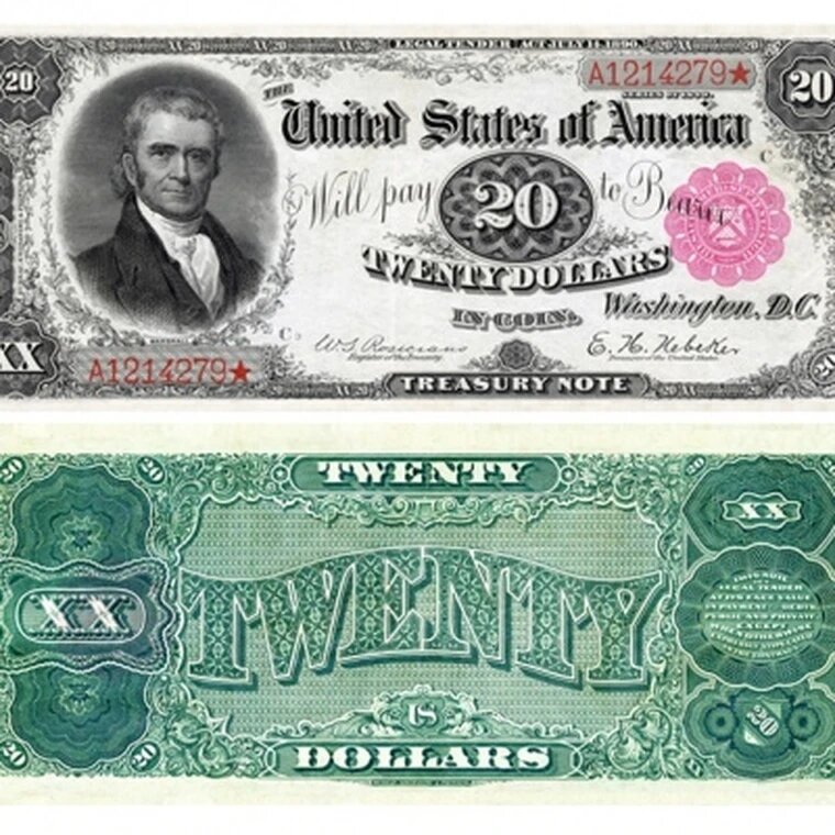 20 долларов США серия 1890 года, сувенирная копия, банкноты и купюры редкие коллекционные