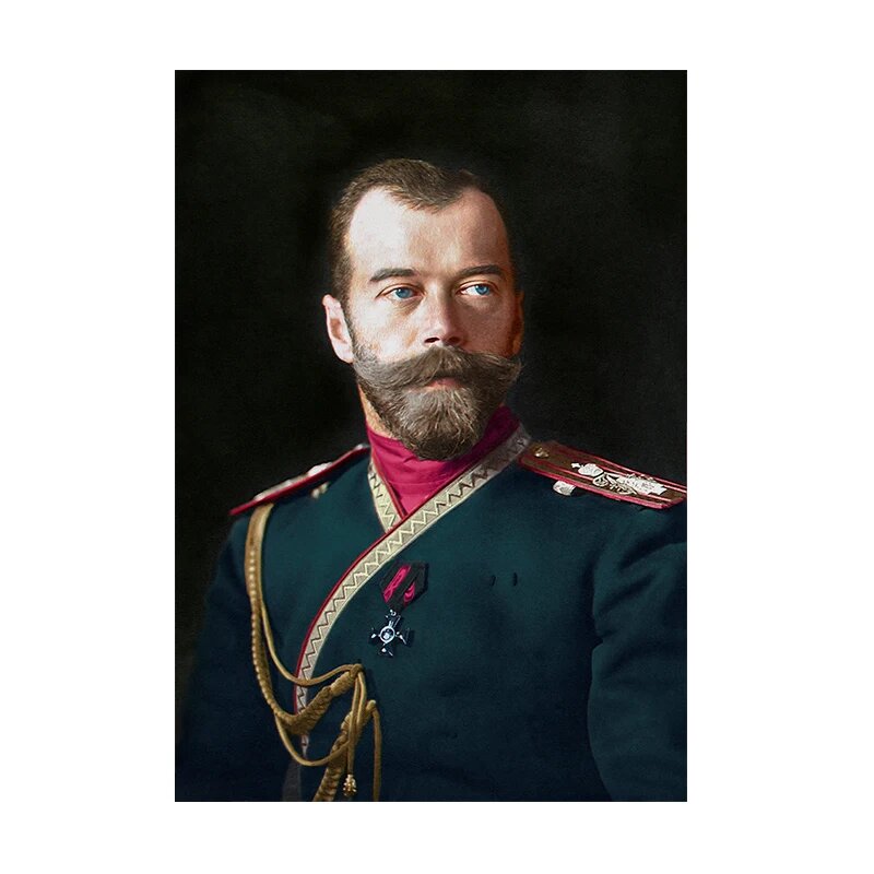 Портрет царя Николая II на холсте DM568-A, 20X30cm Unframed