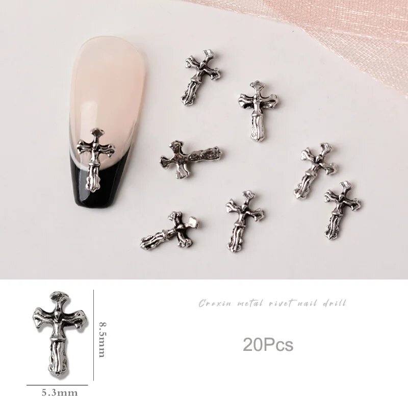 Металлические кресты для ногтей 20pcs punk