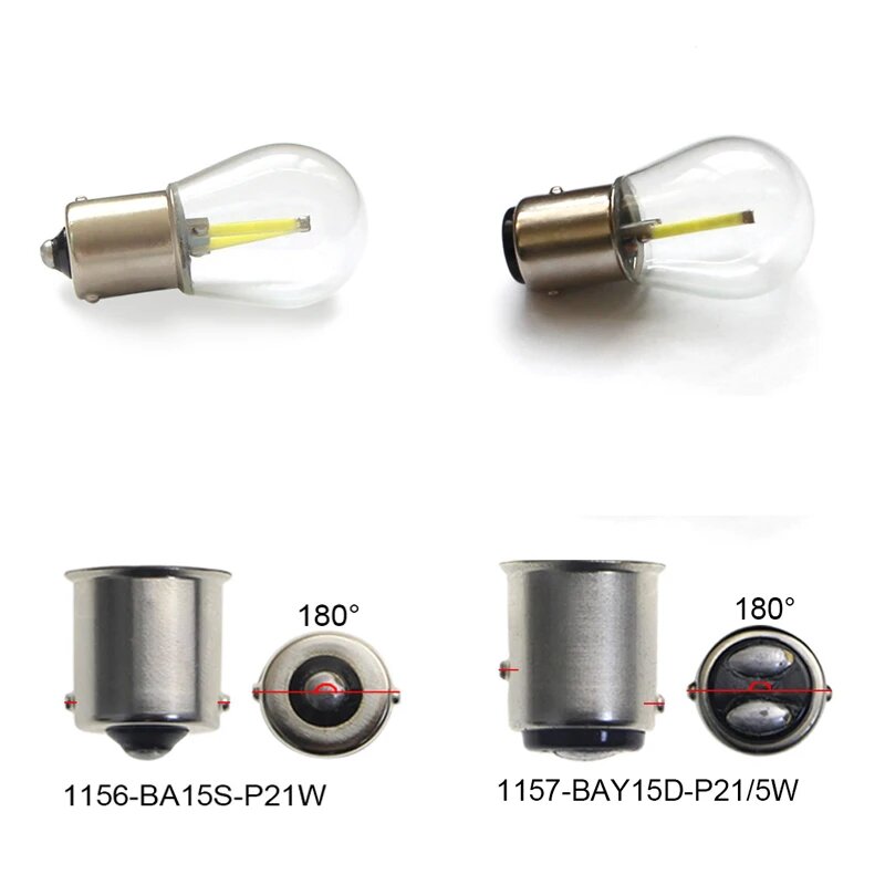 Автомобисветодиодный светодиодные лампы 1156 BA15S 1157 BAY15D BAU15S 2 COB с нитью Yellow, 1156