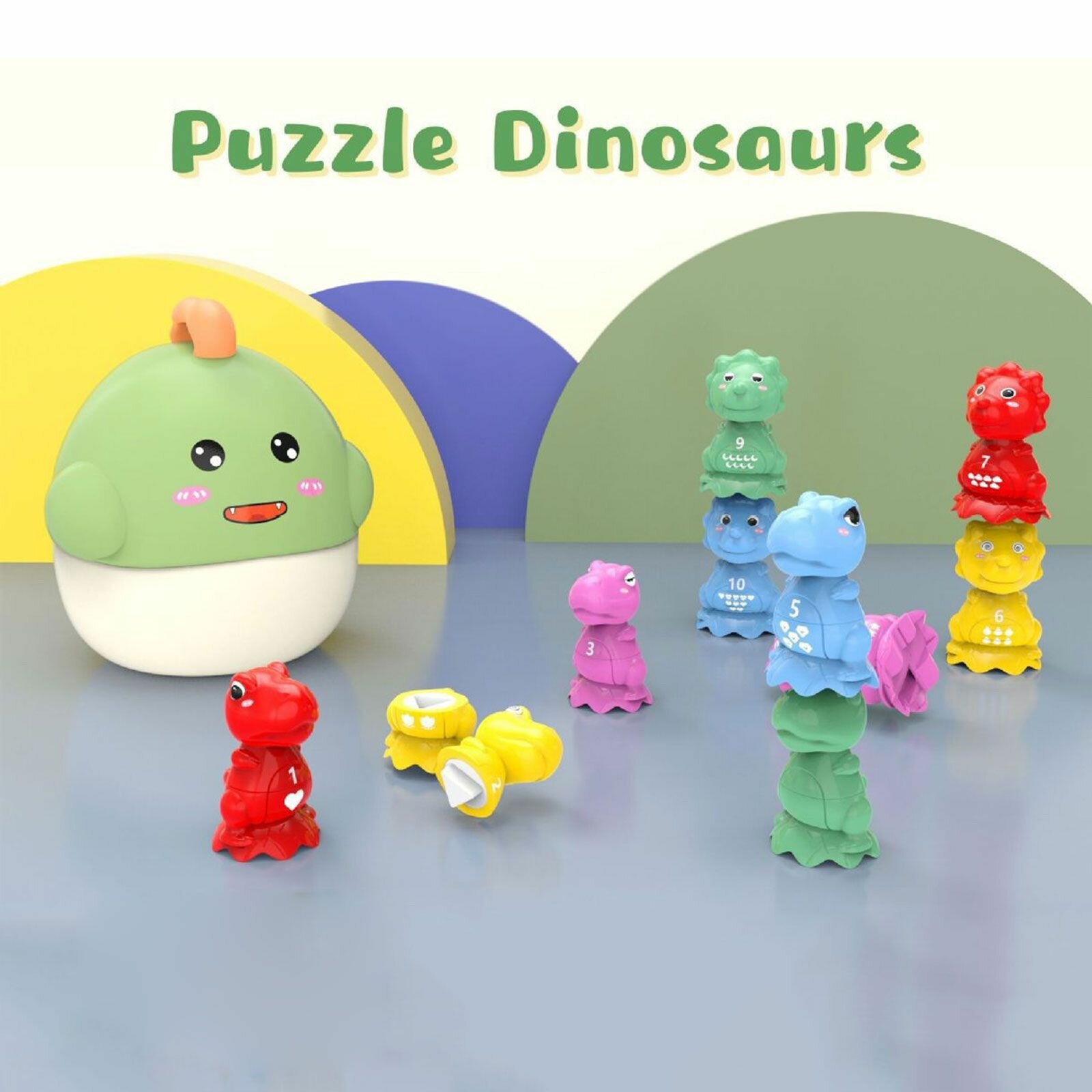 Соответствующая игрушка-динозавр, геометрическая сортировка, укладочный блок, развивающее обучение для детей дошкольного возраста, 10 шт.