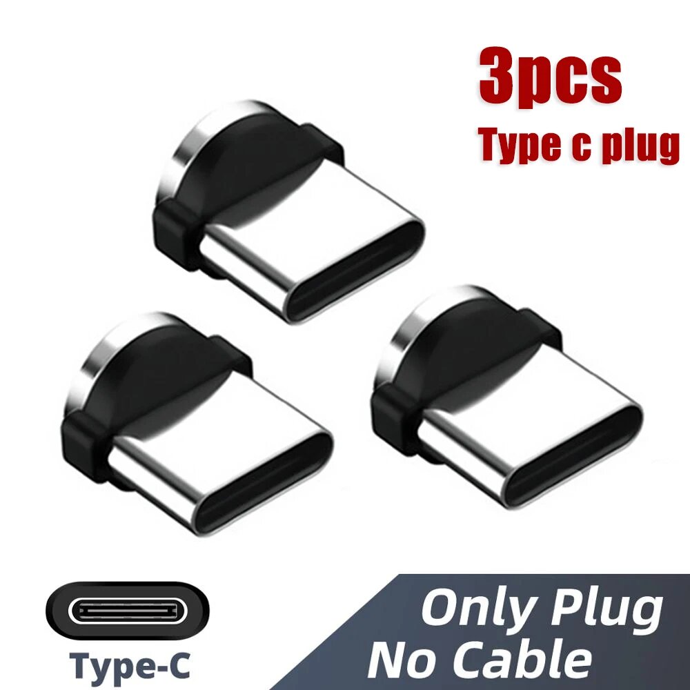 Магнитный кабель Micro USB Type C для быстрой зарядки iPhone Xiaomi Android 3pcs type c plug