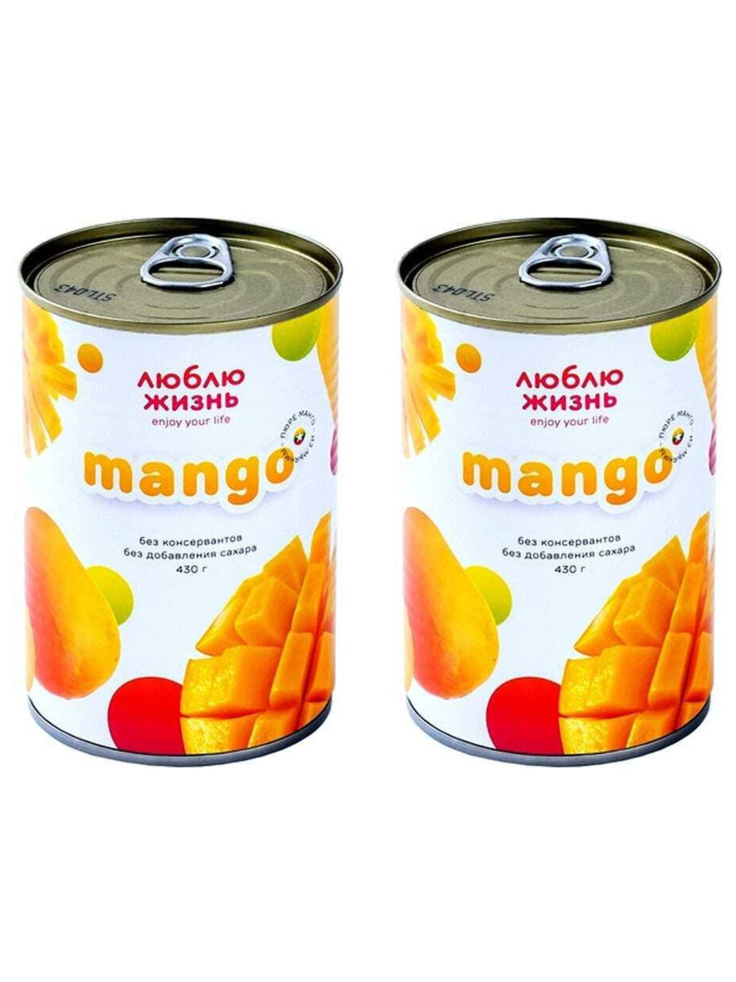 Пюре Люблю жизнь Манго из Мьянмы, банка 430 г, 2 шт