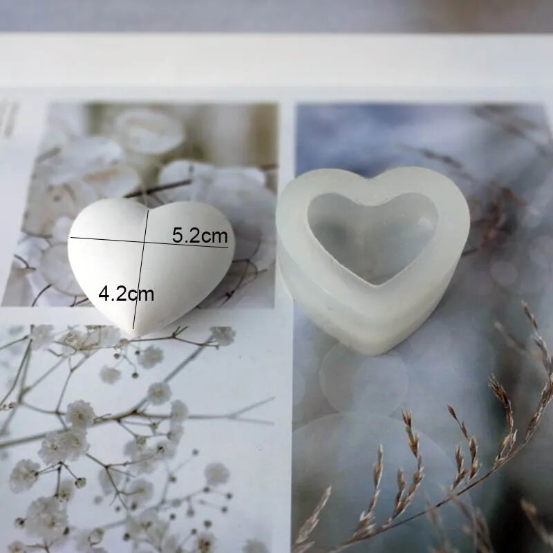 Силиконовая форма 3D сердце для гипса A Small Thin Mold