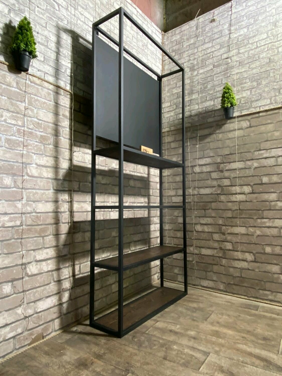 Барный стеллаж "EasyLOFT" в стиле лофт, для дома и офиса, 75х30х200 см.