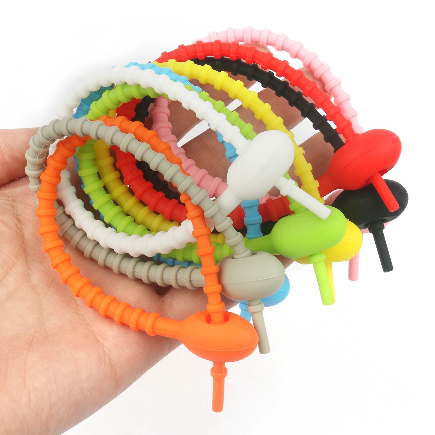 Многоразовые силиконовые кабельные стяжки GMB724 Mixed Color