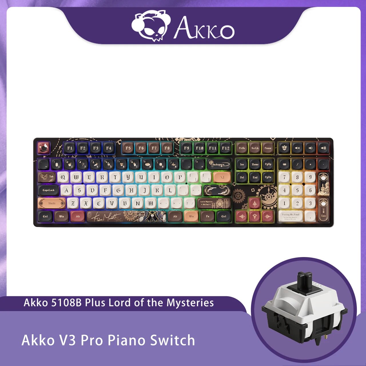 Akko 5108B Plus полноразмерная механическая клавиатура Lord of the Mysteries