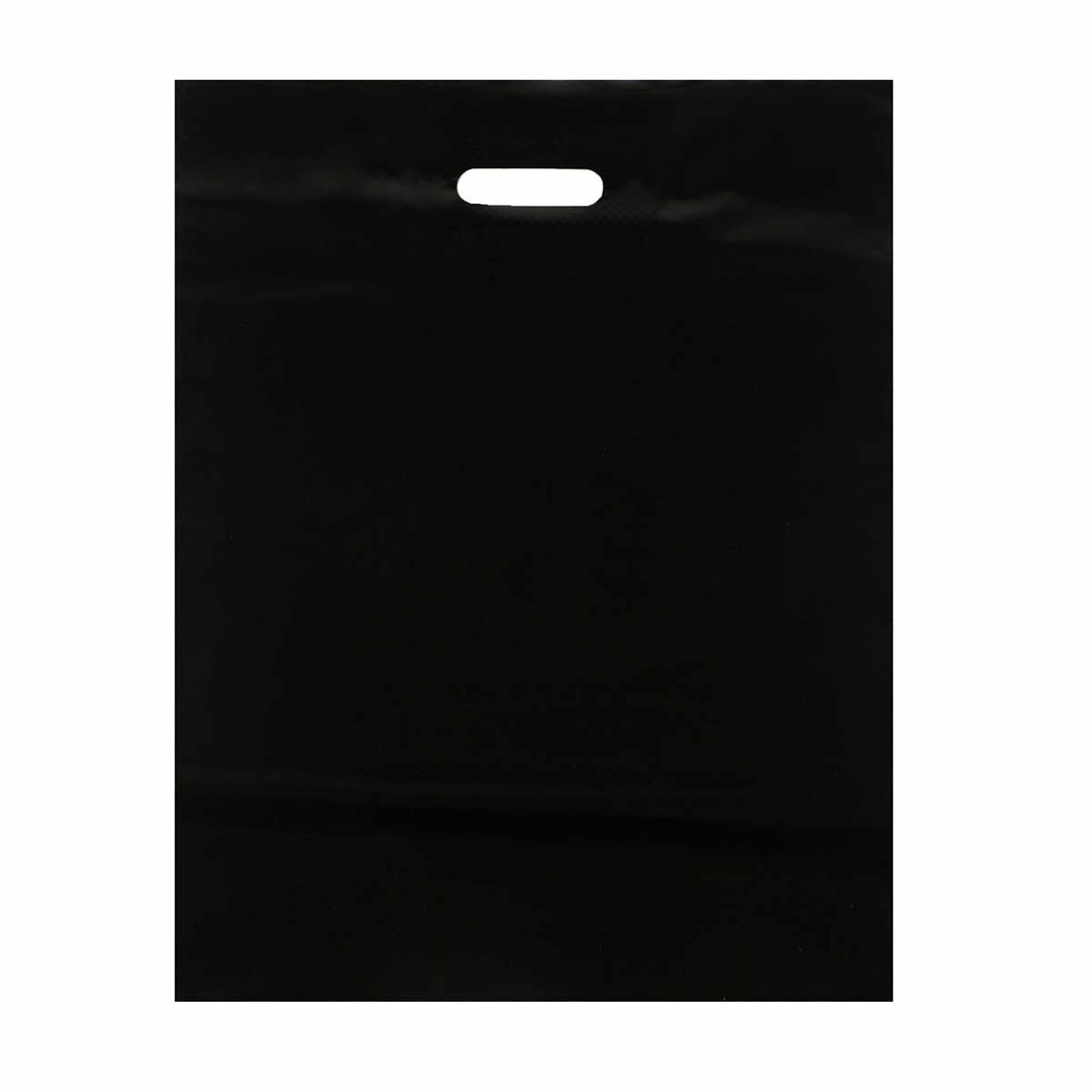 7819173 Пакет полиэтиленовый с вырубной ручкой, черный 20-30 См, 50 мкм, 50шт/упак