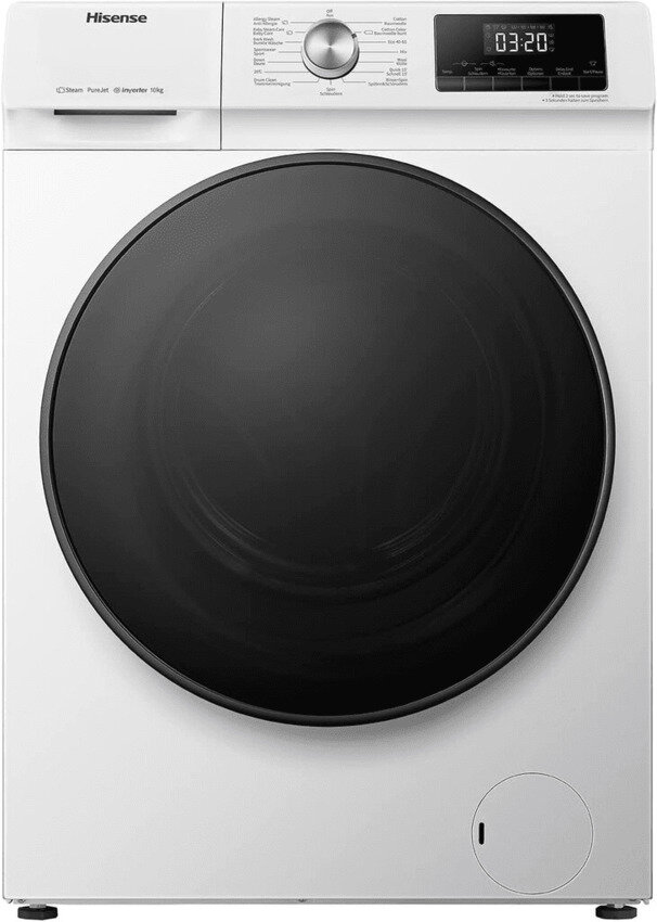 Стиральная машина Hisense "WFQA1014VJM", инверторный двигатель, 10 кг загрузки, белая