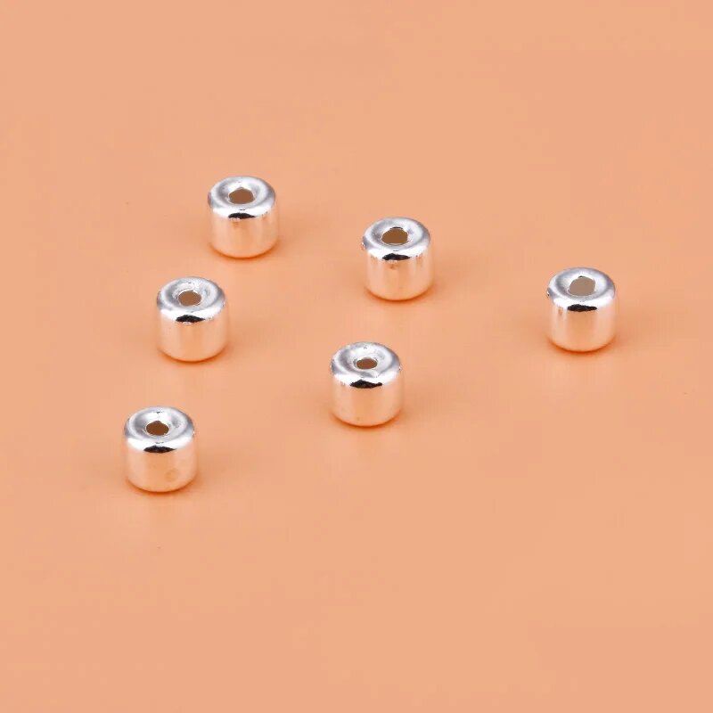 Бусина цилиндрическая из серебра 925 пробы, 5 шт.