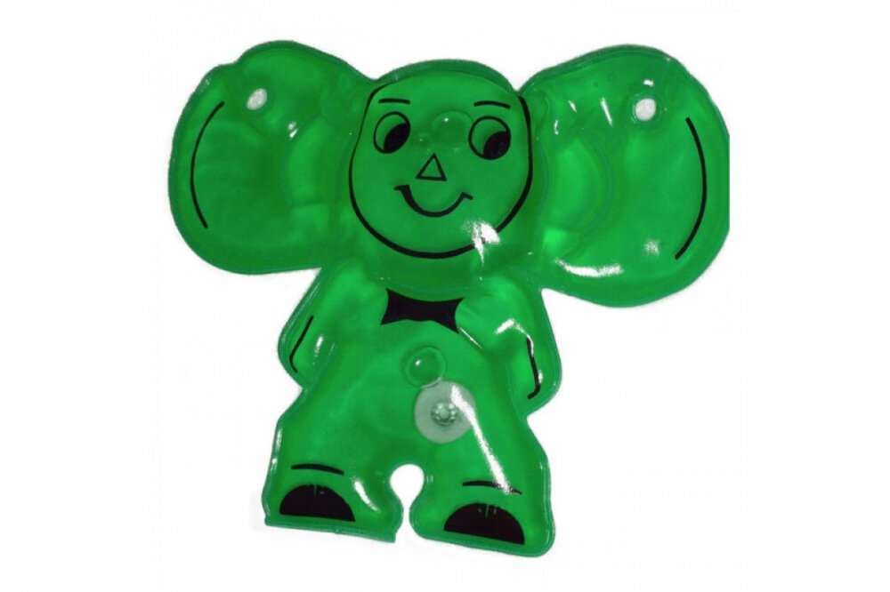 Грелка Линтуб "Чебурашка", многоразовая, для детей, 140x200x10мм, зеленая