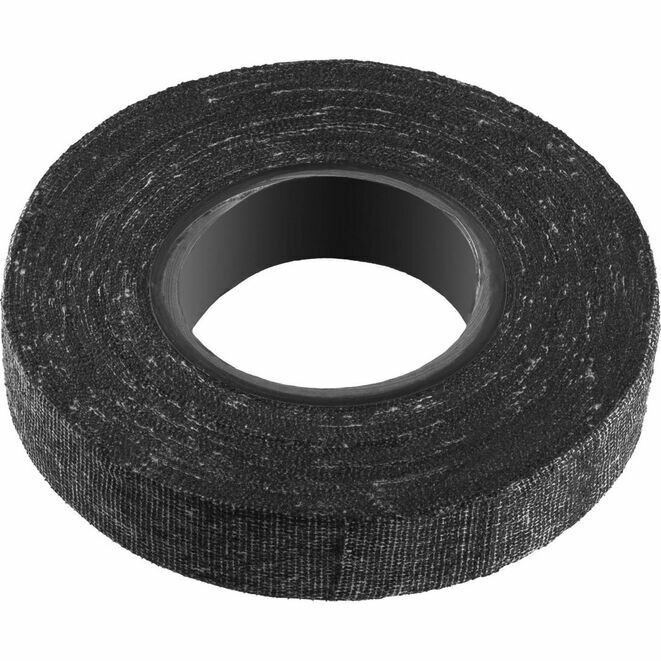 Изолента х/б, 18 мм, 25 м, цвет черный, СИБИН