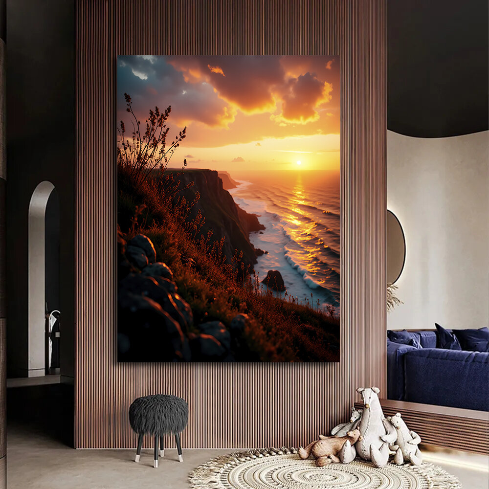 Море / горы, интерьерная картина / на холсте, 20х30 см.