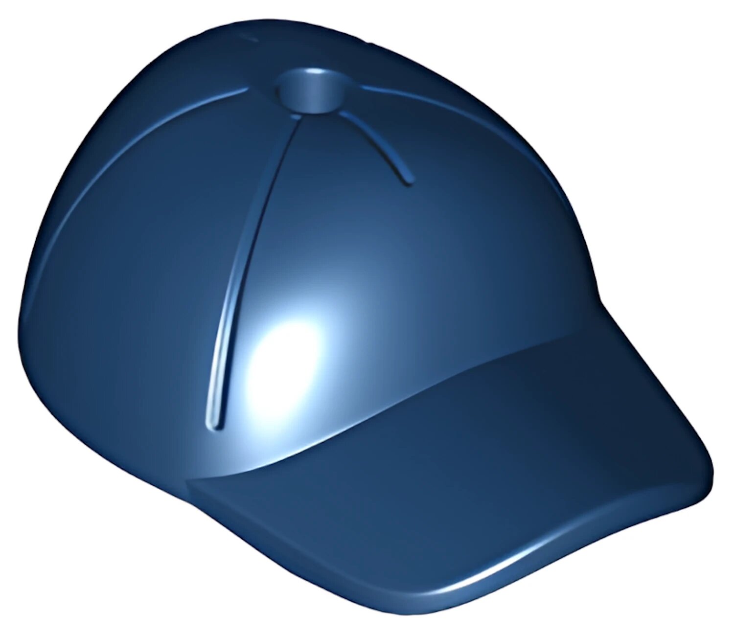 Деталь LEGO Кепка Lego Minifigure, Headgear Cap - Short Curved Bill with Seams and Hole on Top 11303 Dark Blue U