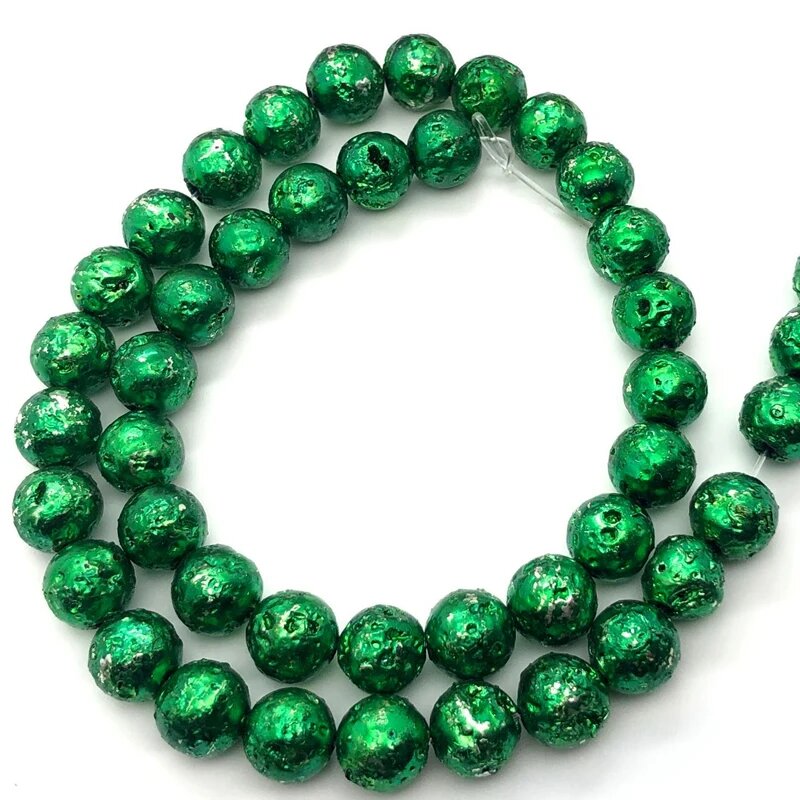 Бусины из вулканического камня 4-12 мм, набор Изумрудный, 8mm 45PCS, 02