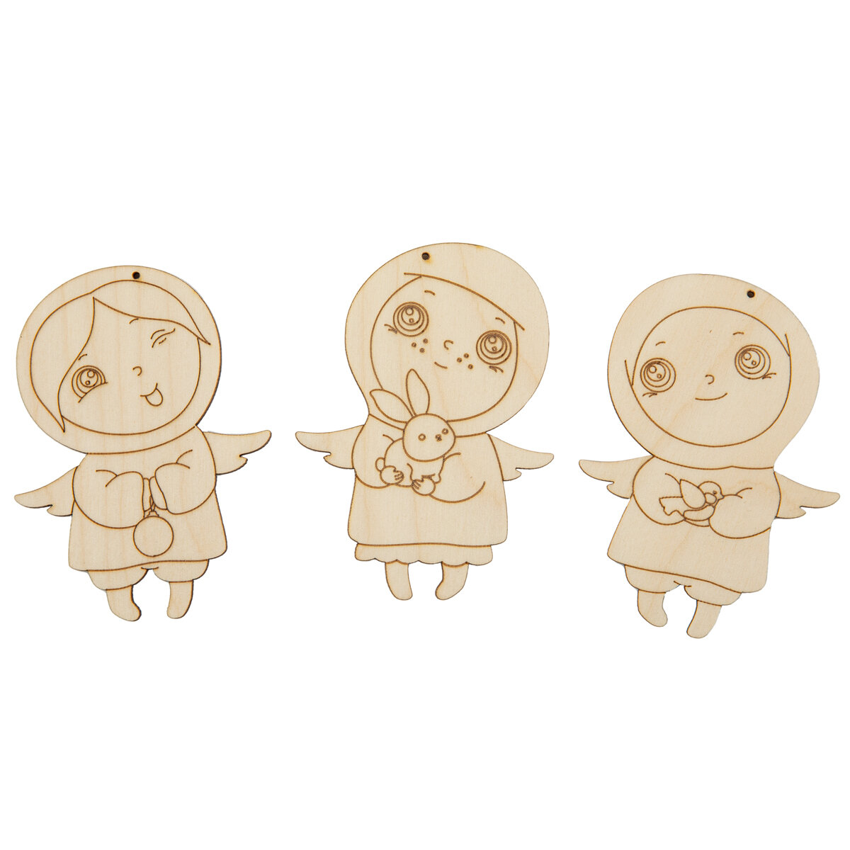 Mr. Carving ВД-1247-PO74 Набор подвесок Ангелочки из фанеры 9 х 6.5 х 0.3 см 3 шт