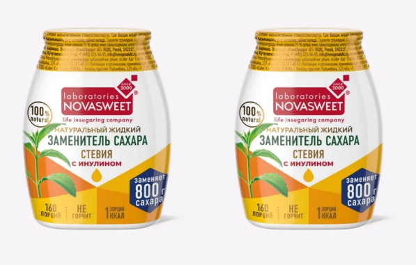 Сахарозаменитель Novasweet Стевия Premium жидкий, 80 гр, 2 шт