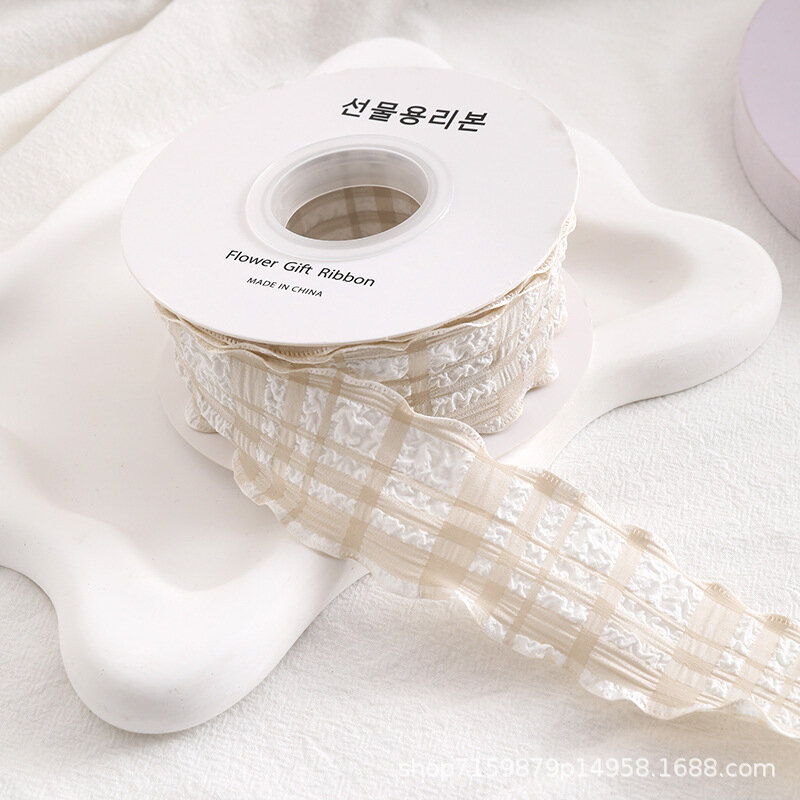 Лента для упаковки торта, льняная, бежевая, 4 см x 9 м