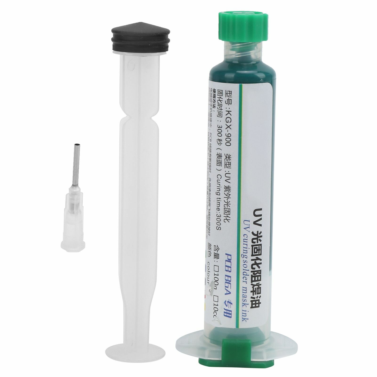 КГХ-900 Зеленая UV-сварочная краска для защиты пайки 10 куб. см с насадкой и иглой для ремонта мобильных телефонов и плат