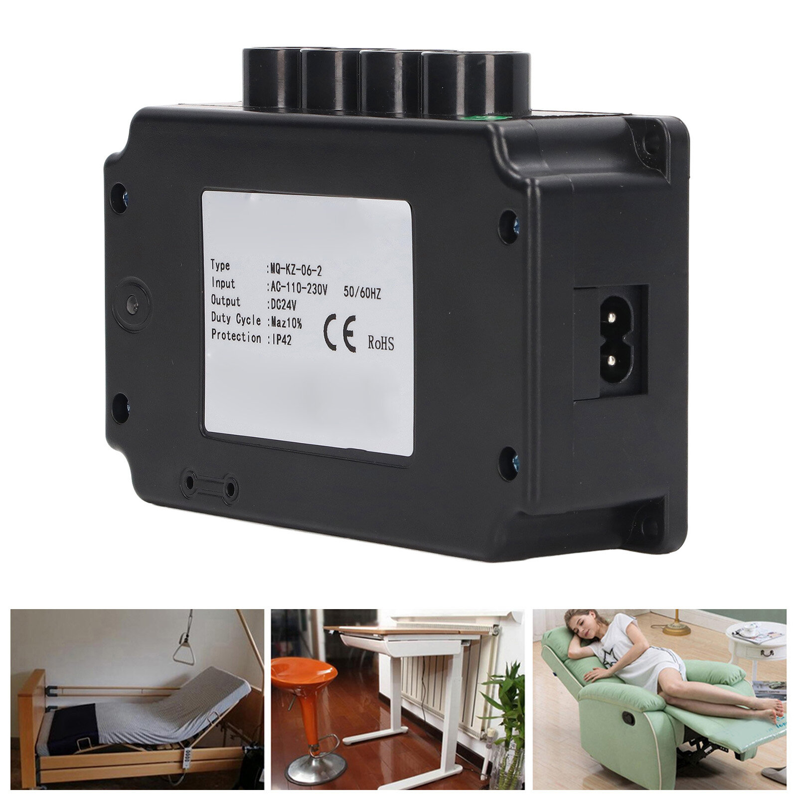 Контроллер электропривода с кабелем Контроллер двигателя линейного привода для умного дома AC 110‑230 В DC 24 В Британская вилка