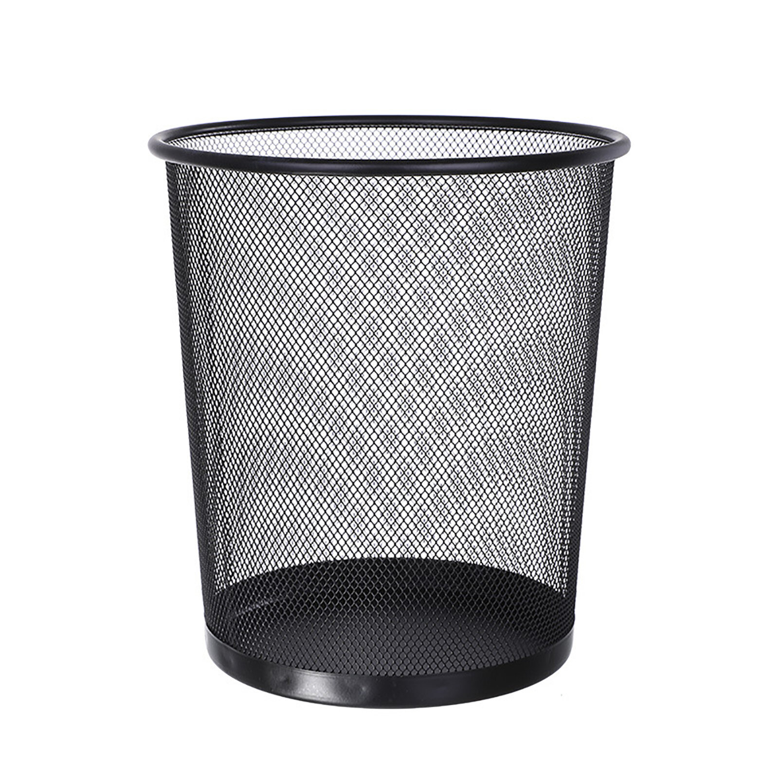 Металлическая сетчатая мусорная бака круглый разборные корзины для корзины для мусора для мусора для домашней кухни в ванной комнате офис черный