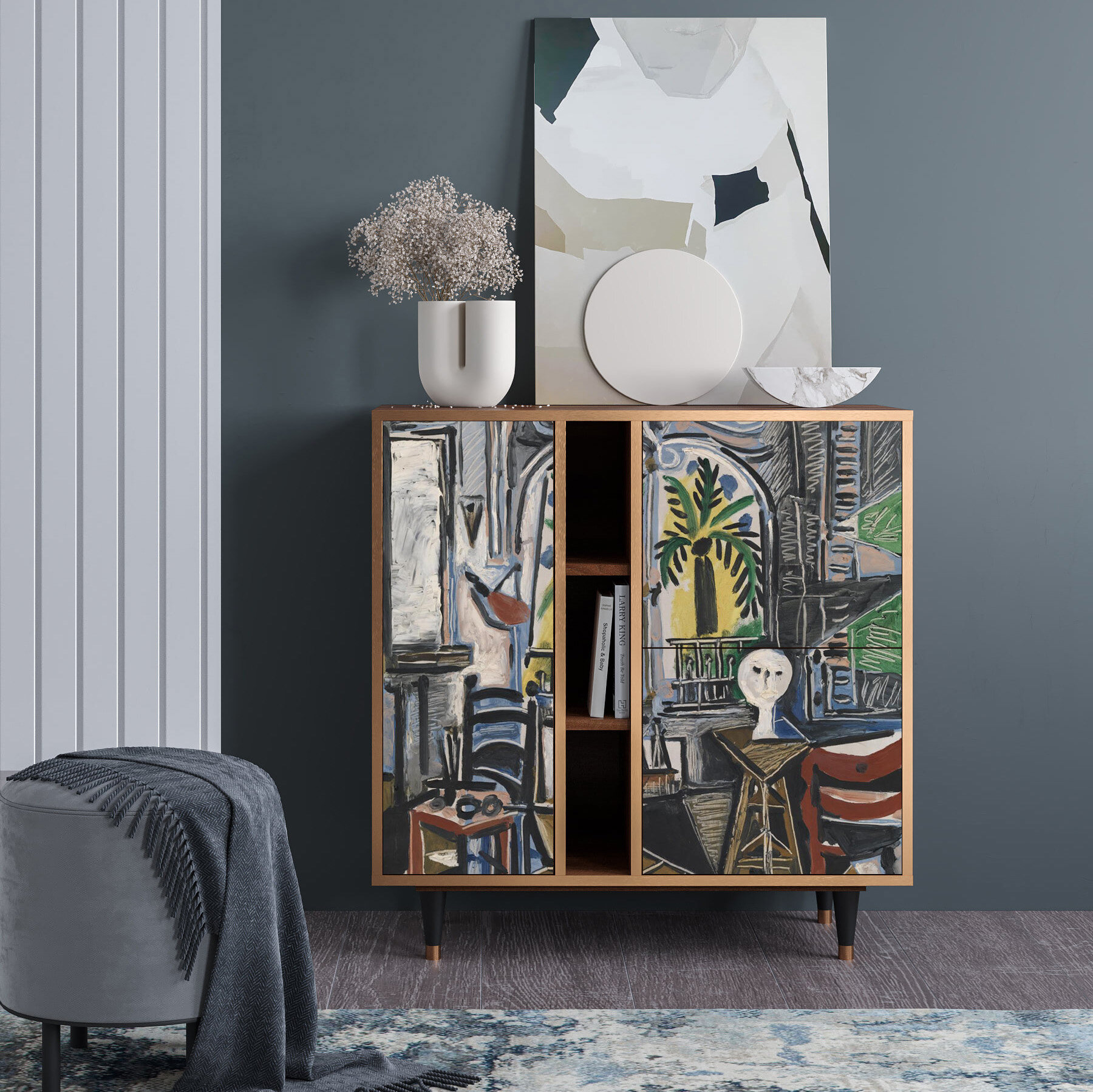 Комод - STORYZ - BS5 The Studio by Pablo Picasso, Размер - 94 x 96 x 41 см, Цвет корпуса - , Орех