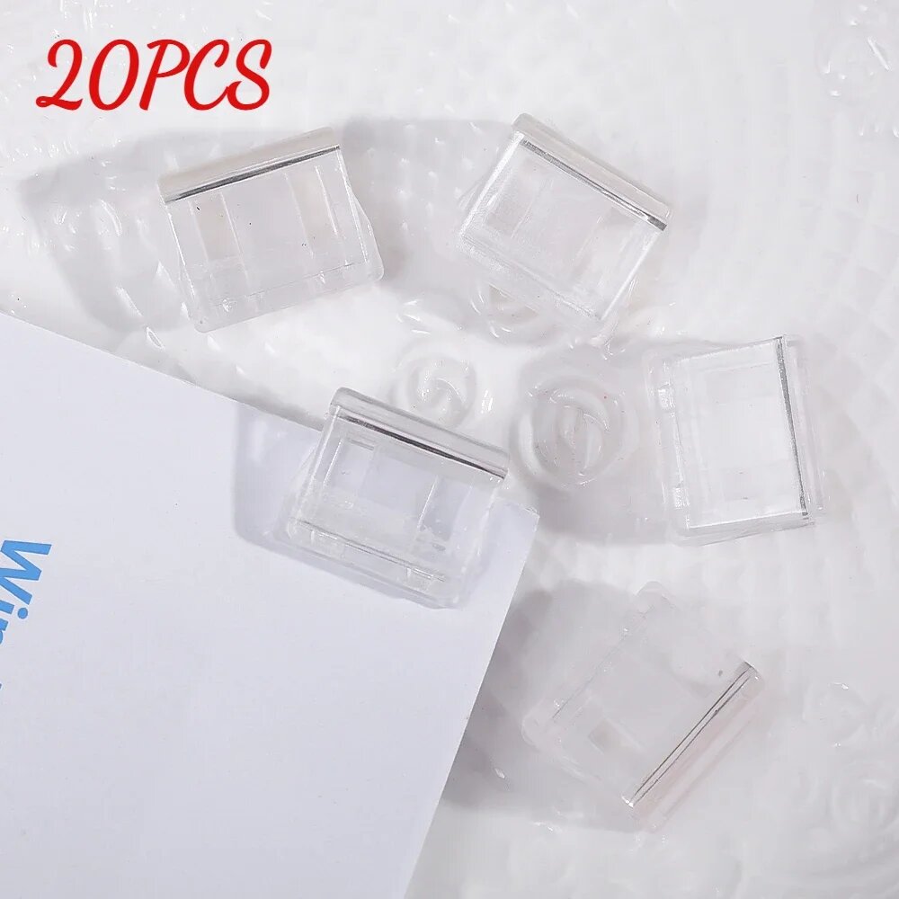 Пластиковые прозрачные зажимы для бумаги Candy Color Белый, Transparent 20PCS