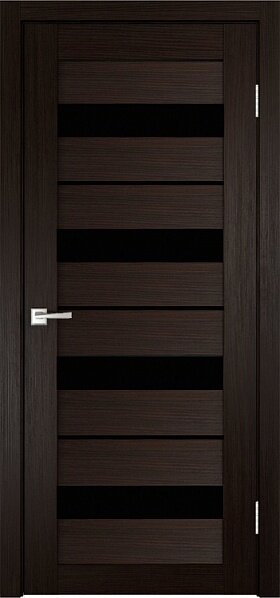 Межкомнатная Дверь Verda Х-5 Венге со Стеклом Лакобель Чёрный 2000х800мм (Полотно 1шт) / Верда.