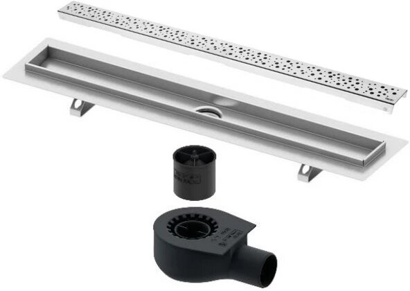 Душевой трап (лоток) Tece TECEdrainline drops 600800 + 650000 + 660016 + 600831 74,3 см, с решеткой, перфорированный, нержавеющая сталь