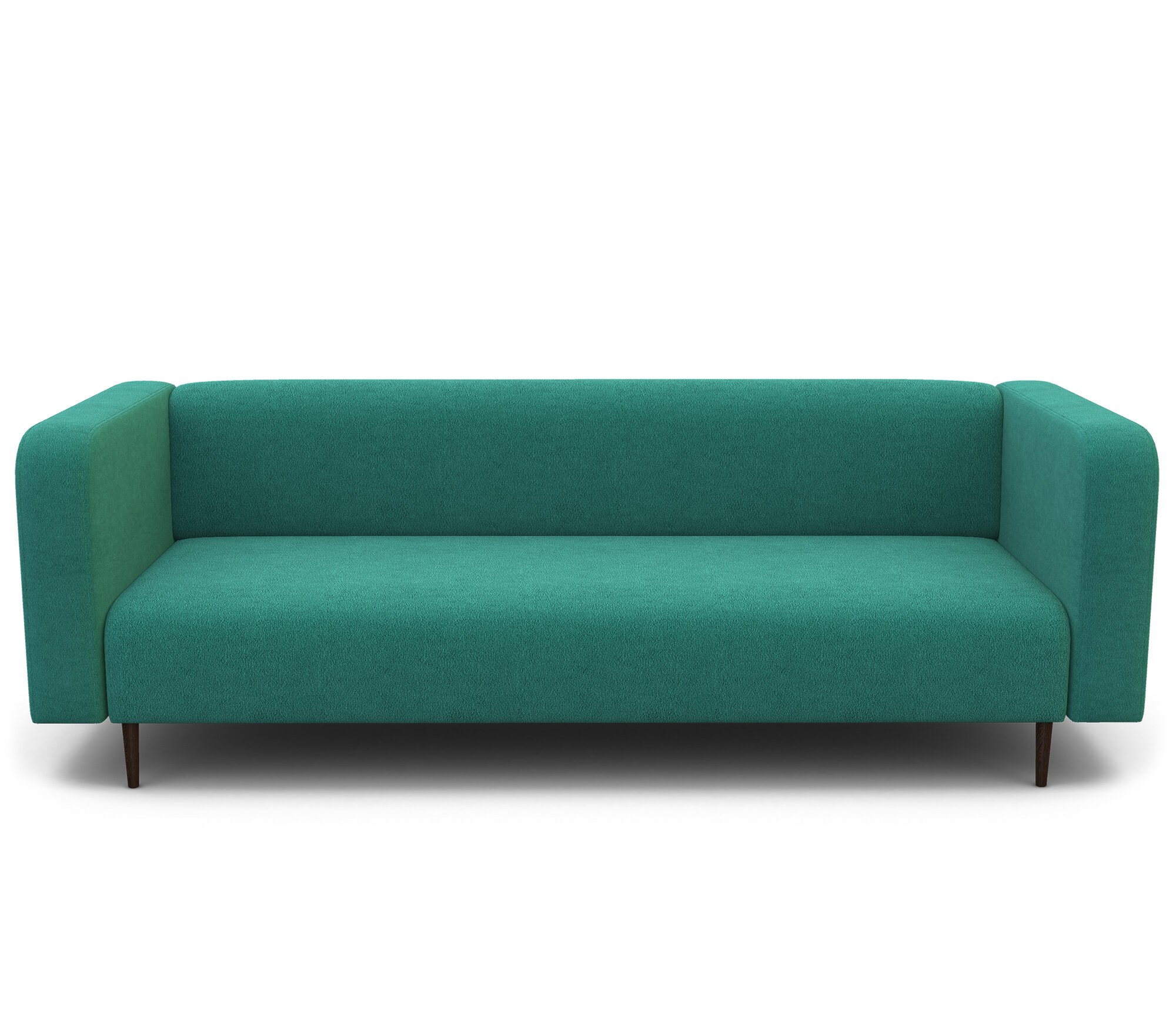 Диван офисный Акцент 3-х местный, прямой, с подлокотниками, с ножками, велюр бирюзовый