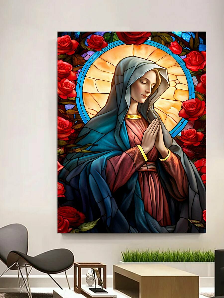 Картина "Образ Богородицы", Божья Матерь, Мадонна 60х80 см.