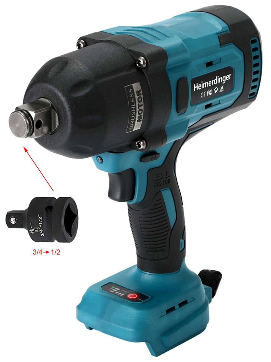 Бесщеточный беспроводной ударный гайковерт Heimerdinger 1300 Н. М, без батареи, LB266