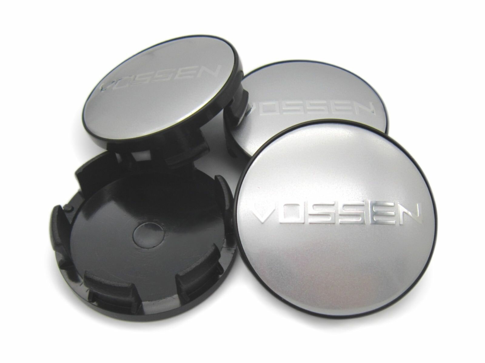 Колпачки, заглушки на литые диски СКАД Vossen full chrome 56/51/12 мм, комплект 4 шт.