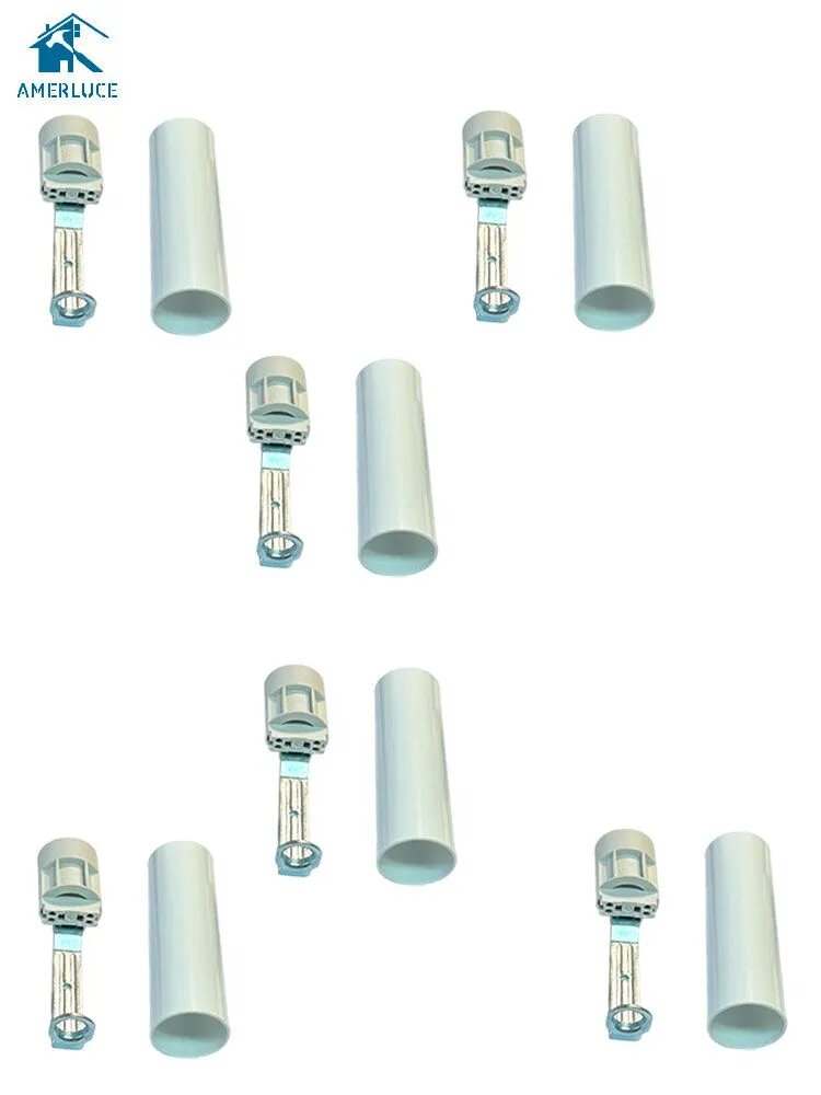 Патрон свеча "стакан без оплыва" для люстры в сборе, 85 мм, белый, Е14, 6 шт