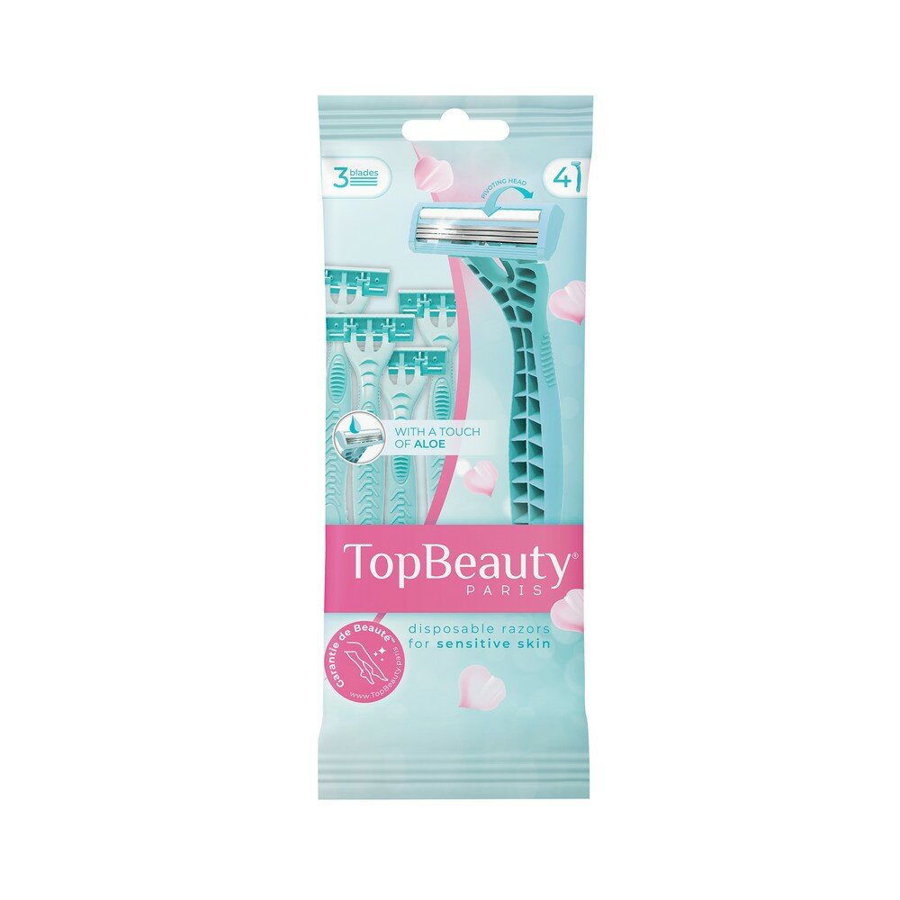 Женские одноразовые станки TopBeauty Paris 3 лезвия 4шт