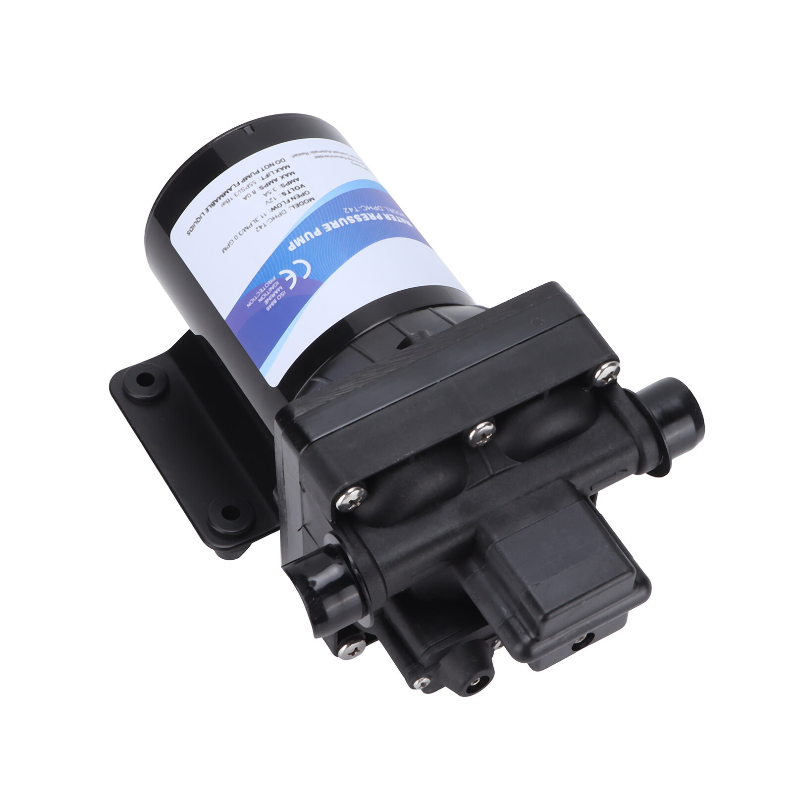 Электрический мембранный насос DC с переключателем, высокое давление, самозасасывающий, 30м подъема, фильтр и адаптер