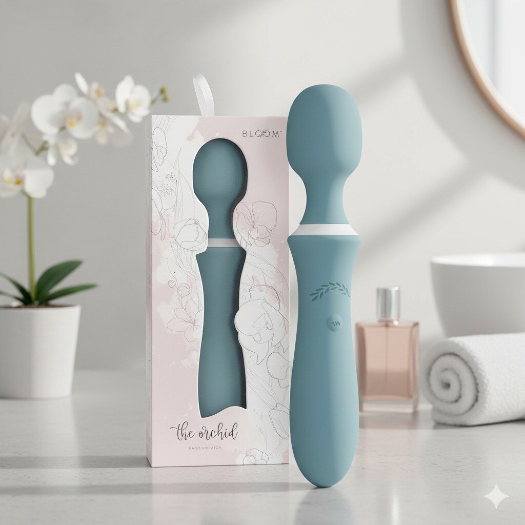 Вибромассажер One-Dc Bloom The Orchid Midnight Bloom, силикон, 22.5см, бирюзовый