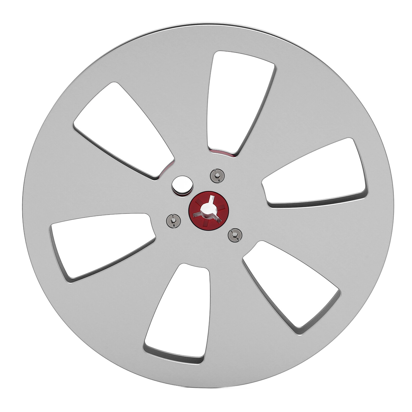 Пустаякатушкадлямагнитнойленты1/47дюймов, алюминиевыйсплав, устройстводлянамоткилентыс6отверстиями, серебристогоцвета, дляTEAC.