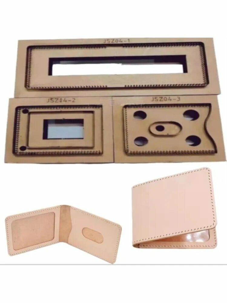 Отсекатель / Торцеватель / Пробойник для кожи , Кошелек-держатель карт , размер 115х78 мм