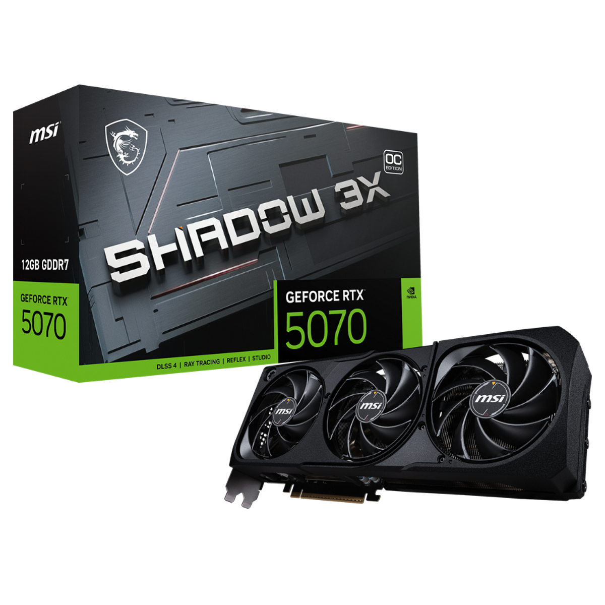 Видеокарта MSI RTX5070 SHADOW 3X OC || 12GB GDDR7 192bit 3xDP HDMI 3FAN RTL уц-2-1