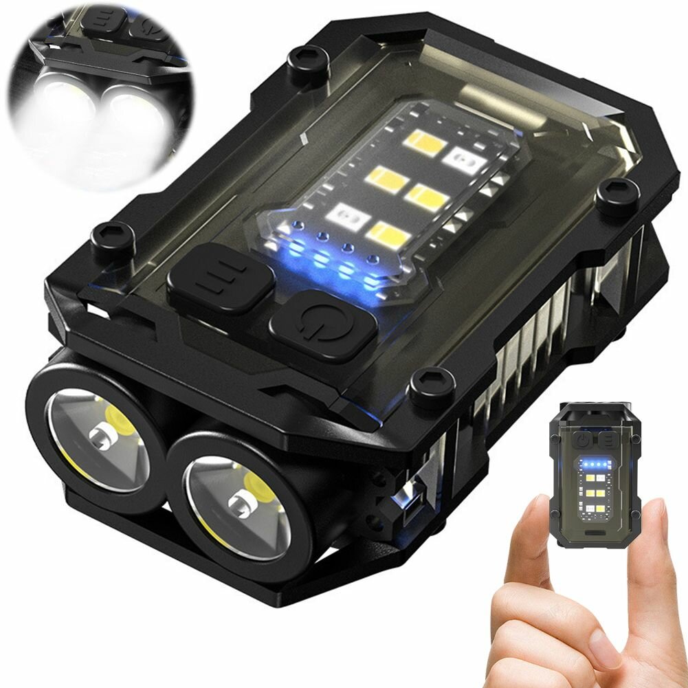 Светодиодный мини-фонарик с магнитом, 180 лм, USB-зарядка, высокая яркость, кемпинговый брелок-фонарик