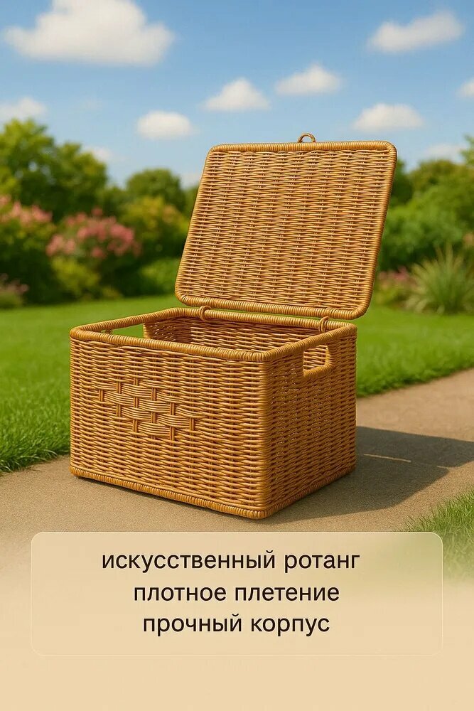 Коробка для хранения длина 28.1 см, ширина 18.1 см, высота 16.4 см.