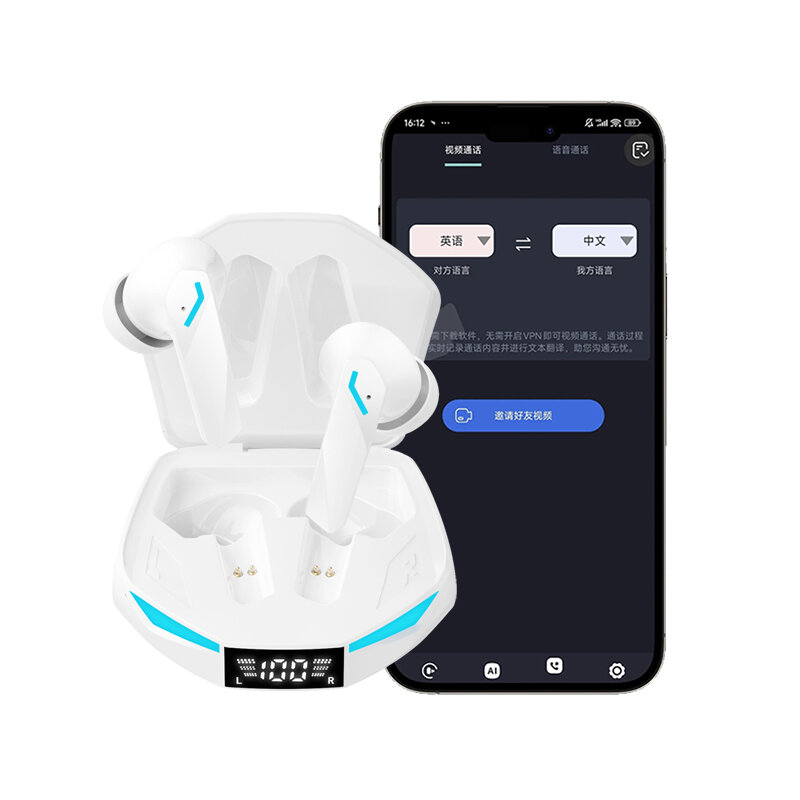 Беспроводные наушники-вкладыши Lenovo white ai smart edition, видео перевод, поддержка нескольких яз