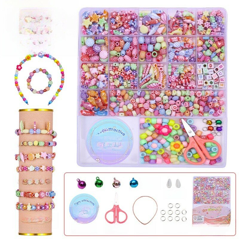 Детский набор для изготовления бусы с пластиковыми элементами для развития мозга и семейного сближения