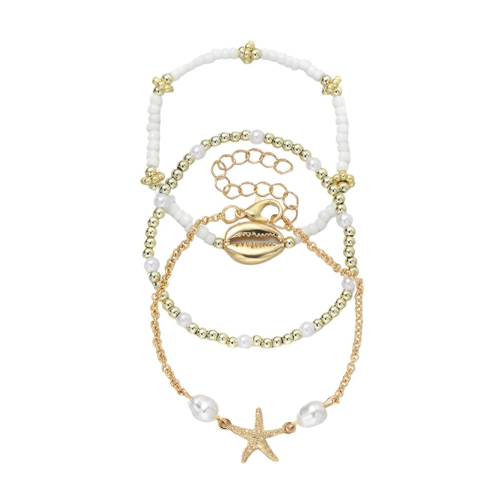 Набор из 3 водонепроницаемых браслетов с морскими подвесками для женщин