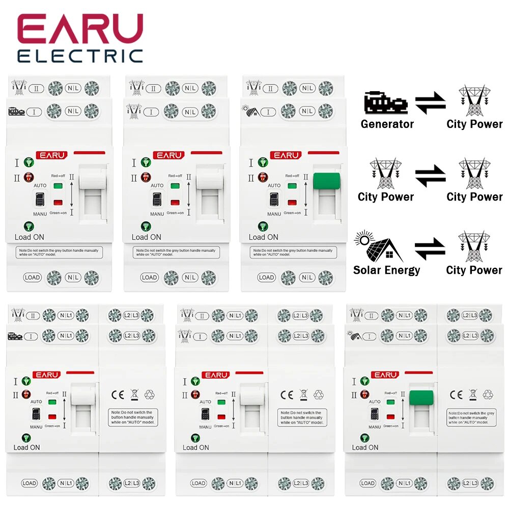 EARU Мини-АВР 2P 4P 80A AC 230V 110V City Grid-City Grid, 2P AC 230V
