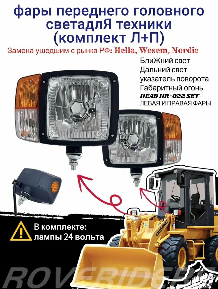 Фары автомобильные, 2 шт, арт. LY-HEAD-022-SET